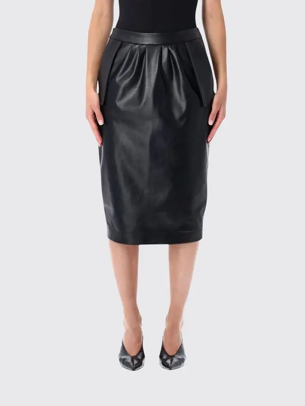Stella McCartney High-waisted Midi Pencil Skirt In Smooth Synthetic Leather - Black