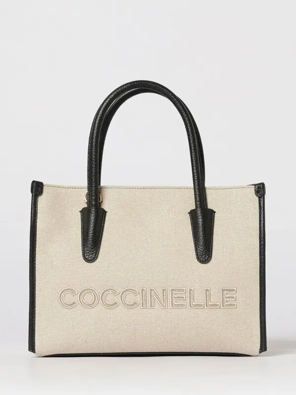 COCCINELLE Myrtha Canvas And Grained Leather Bag - Black