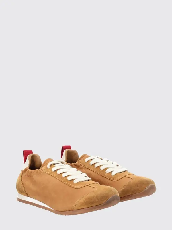 UMA WANG Calfskin And Suede Leather Low Top Sneakers - Camel