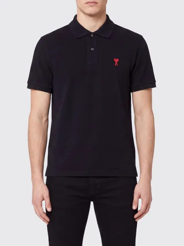 AMI Paris Polo Shirt Colour - Black