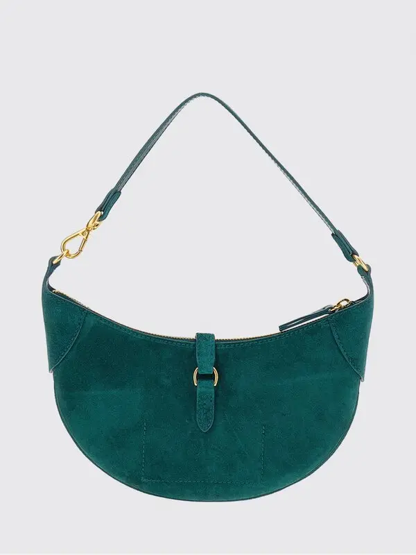 Polo Ralph Lauren Suede Cowhide Shoulder Bag With Zip Closure