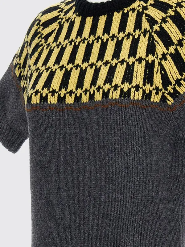 Marni Slim Fit Abstract Jacquard Wool Crewneck Sweater