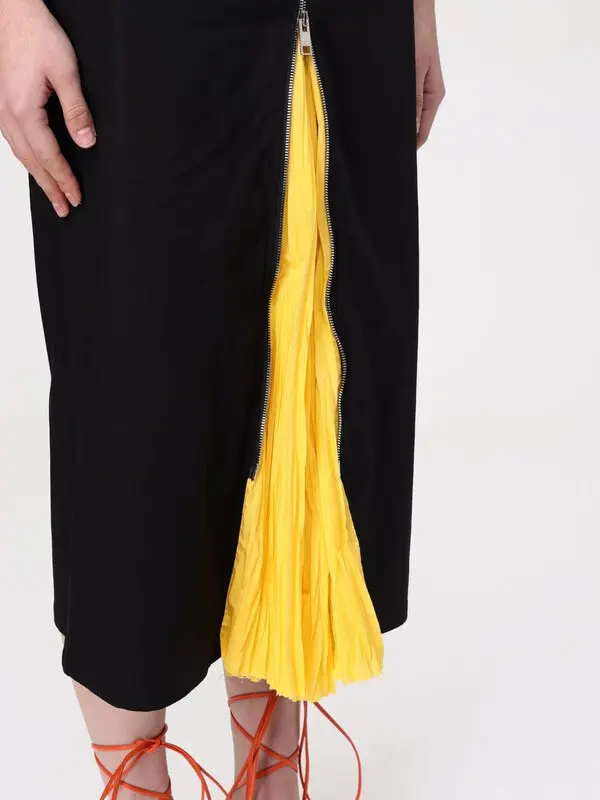 MSGM Sleeveless Zip-up Midi Dress With Pleated Detail
