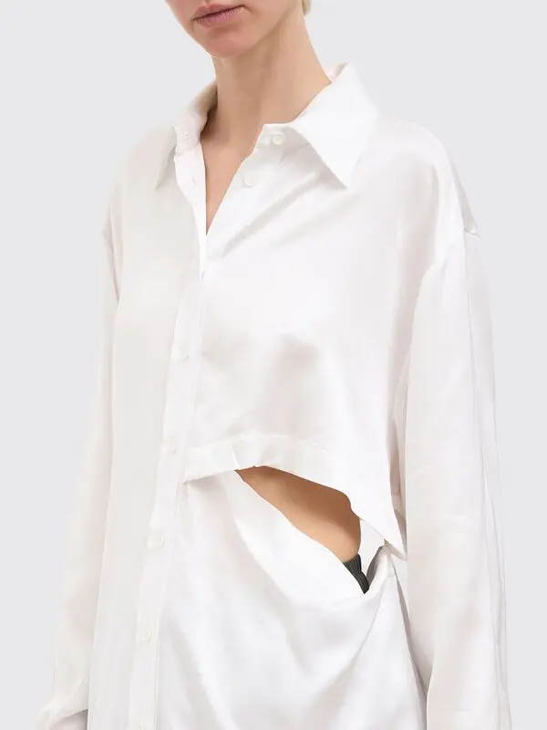 Andrea Ya'aqov Viscose Cut-out Shirt - White