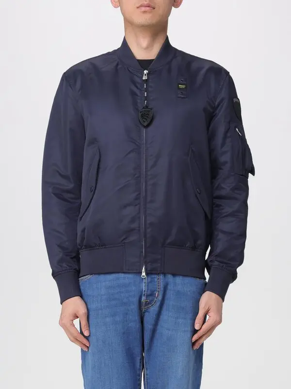 BLAUER. Nylon Bomber Jacket With Logo