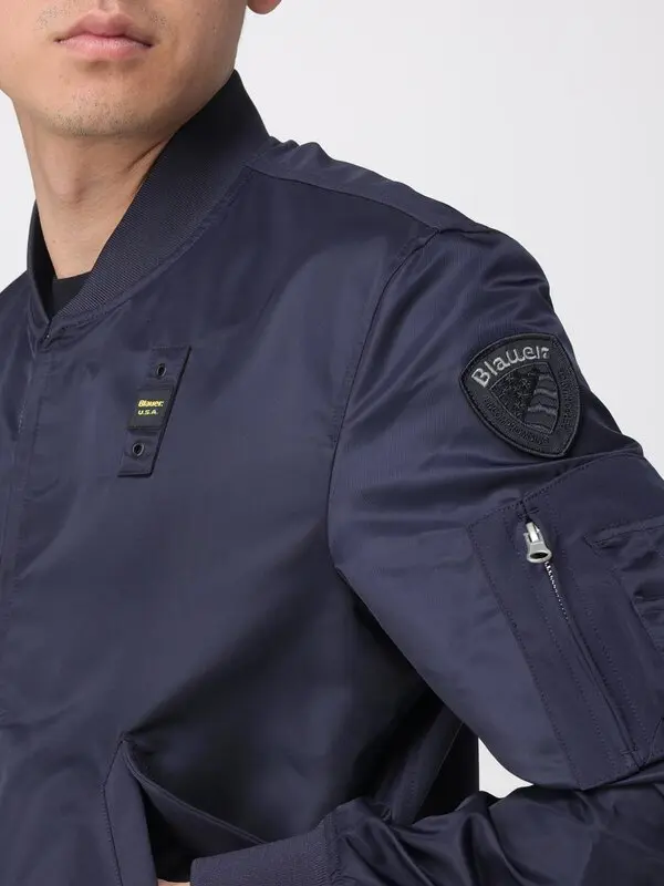 BLAUER. Nylon Bomber Jacket With Logo