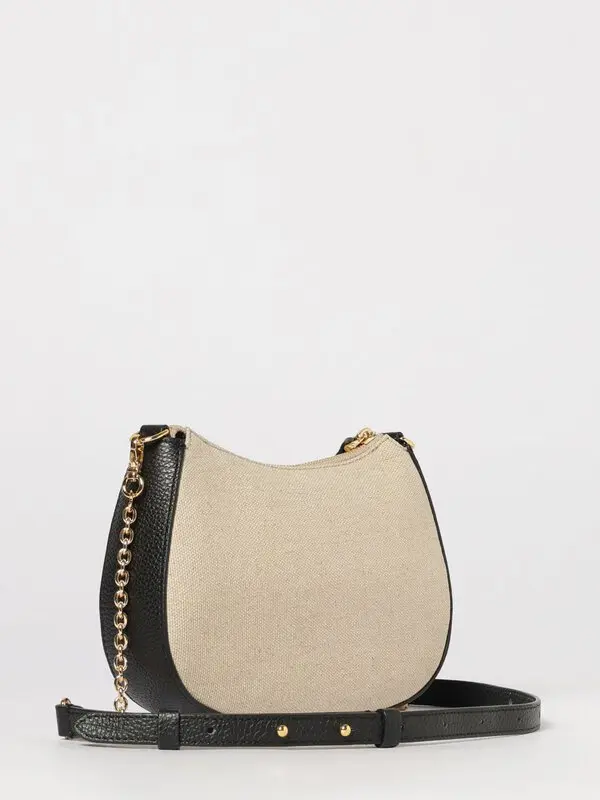 COCCINELLE Ceasy Canvas And Grained Leather Crossbody Bag - Black