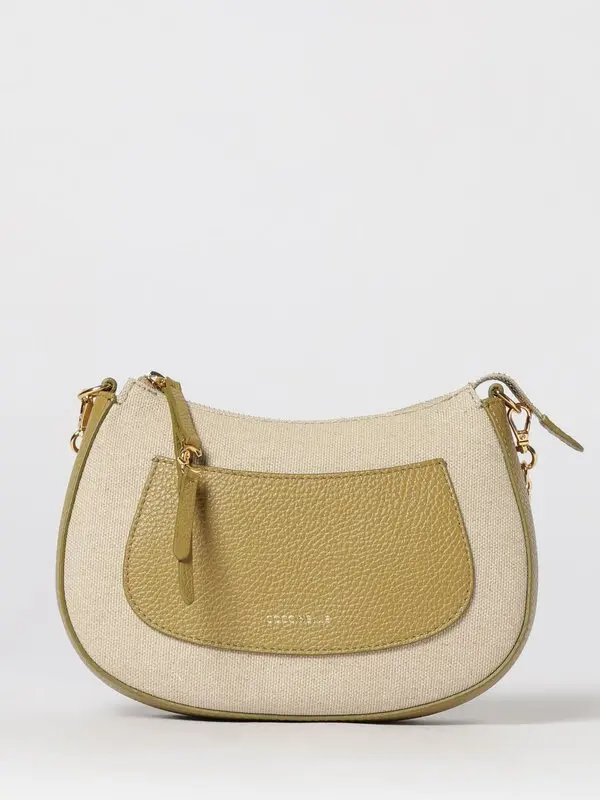 COCCINELLE Ceasy Canvas And Grained Leather Crossbody Bag - Green