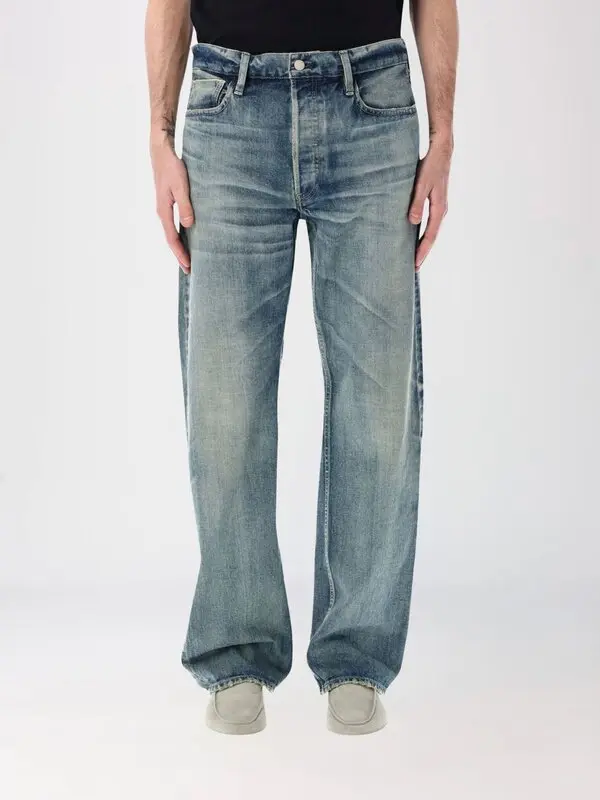 Fear Of God Wide Leg Jeans In Blue Cotton