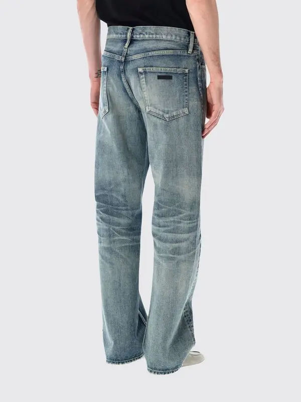 Fear Of God Wide Leg Jeans In Blue Cotton