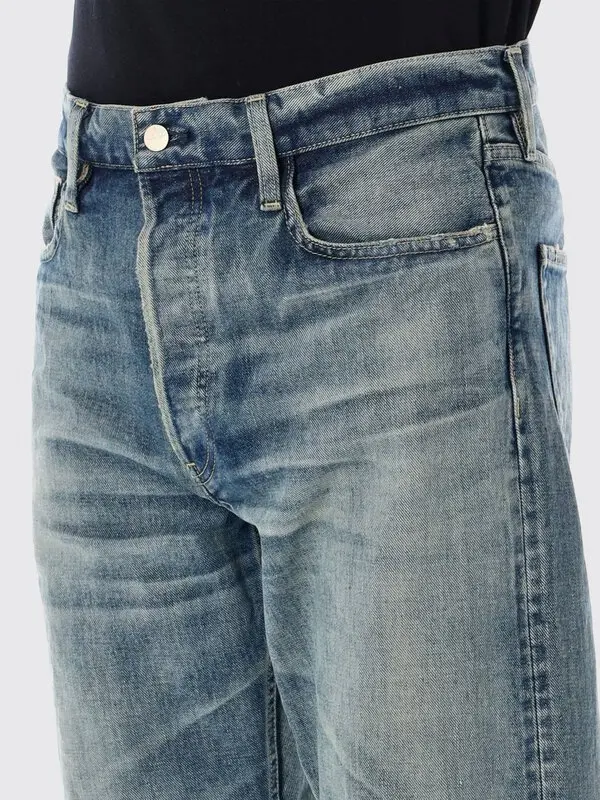 Fear Of God Wide Leg Jeans In Blue Cotton