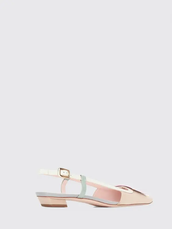 ROGER VIVIER Belle Vivier Two-tone Leather Slingback Flats