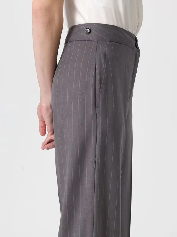 HANITA Wide Leg Trousers With Pinstripe Detail