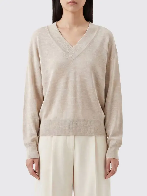 Brunello Cucinelli Linen Blend V-neck Knit