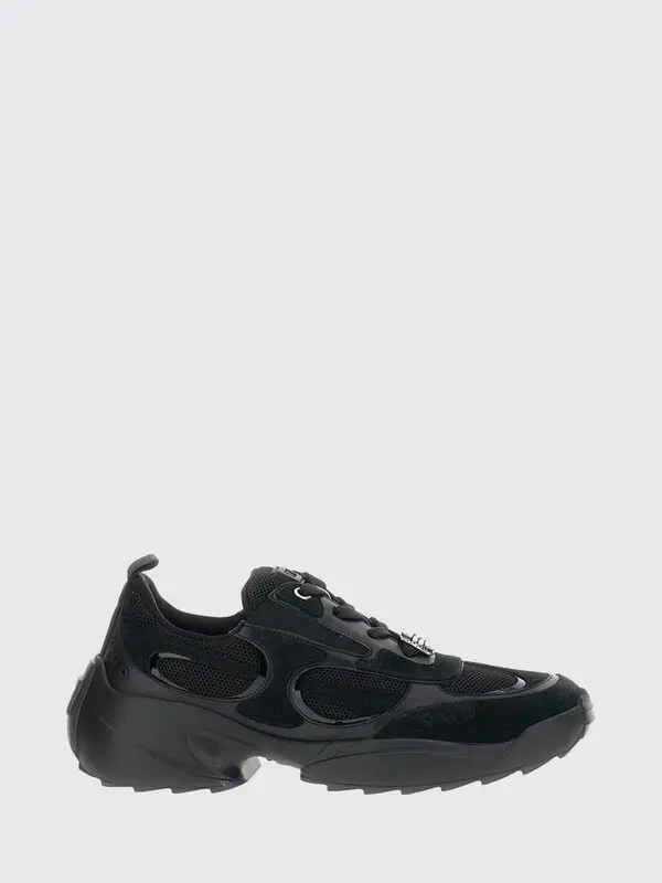 ROGER VIVIER Viv' On The Run Leather And Mesh Sneakers With Chunky Sole - Black