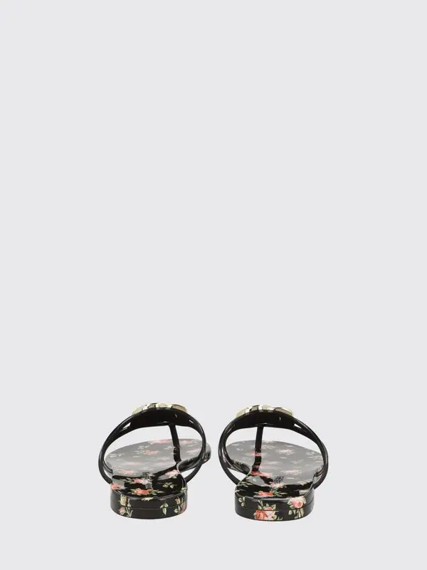 Dolce & Gabbana Rubber Flip Flops With Dg Monogram - Black