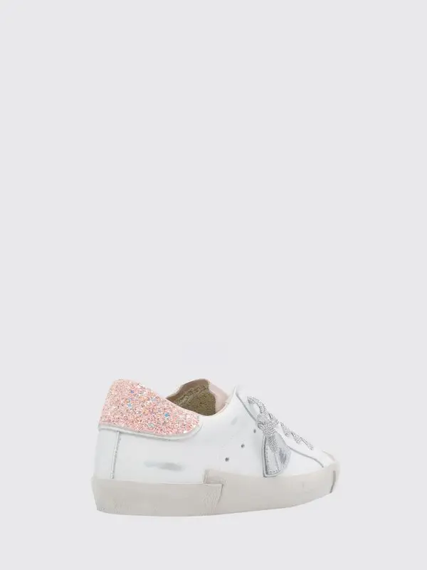 Philippe Model Prsx Bi Low-top Calfskin Trainers With Shield Logo - White