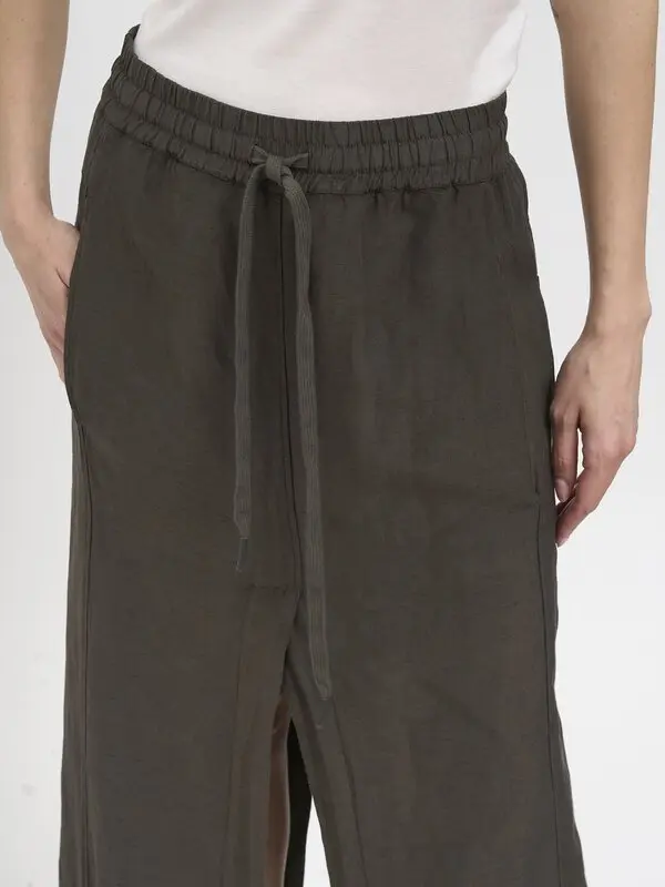 Andrea Ya'aqov Maxi Skirt With Drawstring Waist And Slits