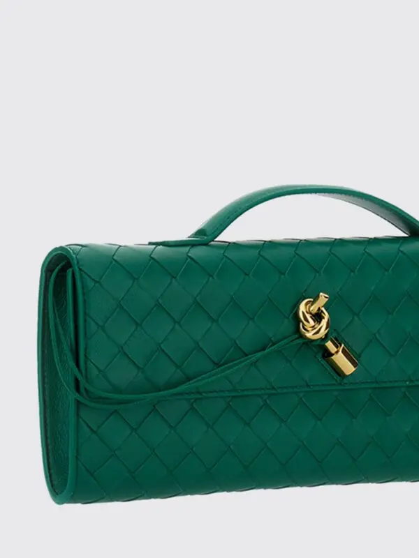 Bottega Veneta Medium Andiamo Intrecciato Lambskin Top Handle Bag - Grass Green