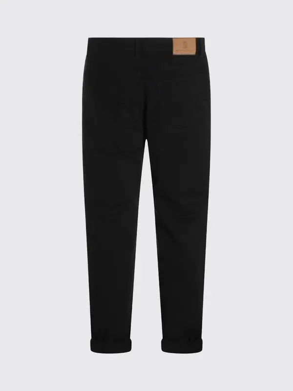 Brunello Cucinelli Straight Fit Five-pocket Jeans In Cotton Denim - Black