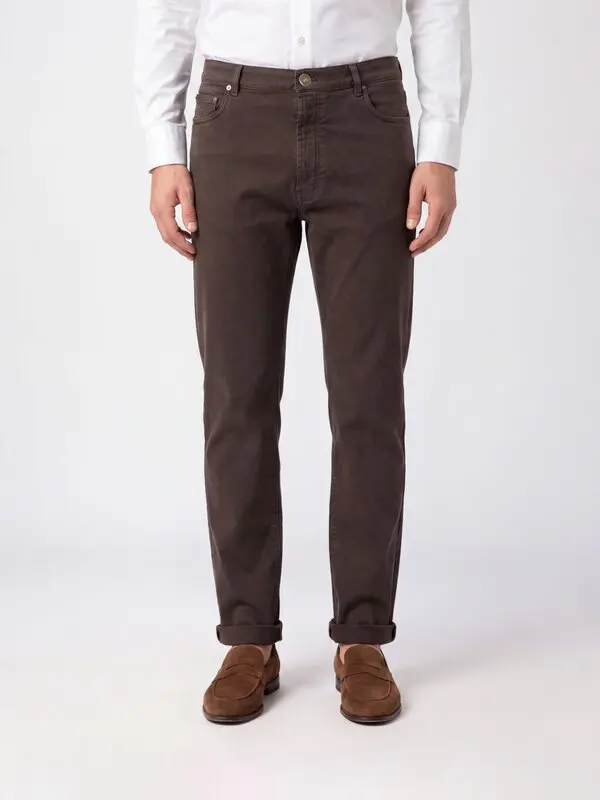 Brunello Cucinelli Straight Fit Cotton Denim Jeans - Brown