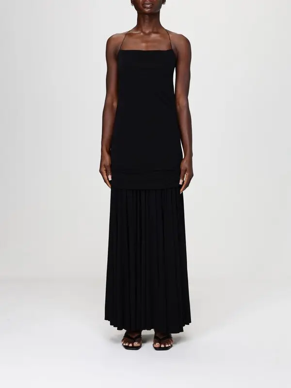 Jacquemus Long Draped Dress - Black