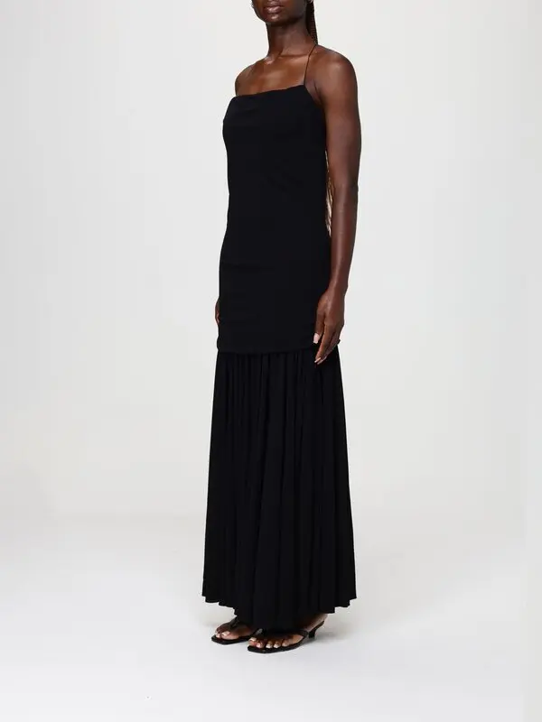 Jacquemus Long Draped Dress - Black