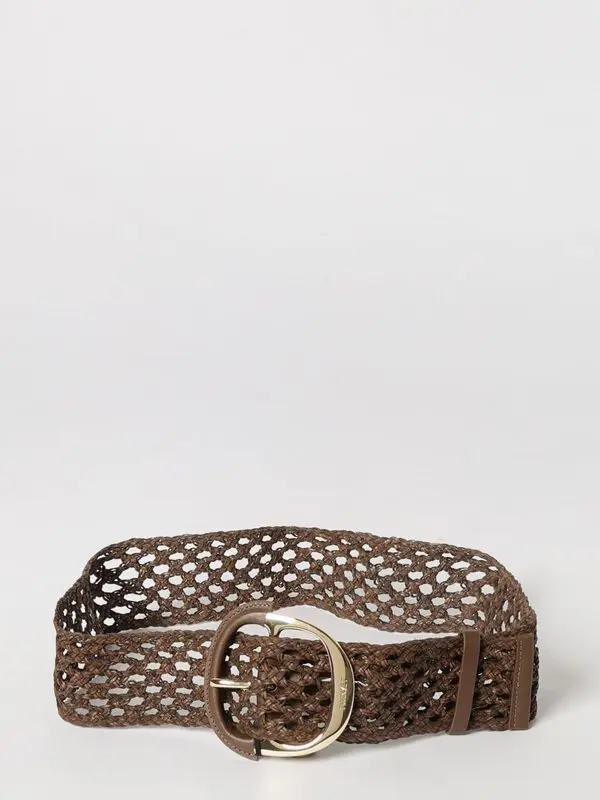 TWINSET Crochet Raffia Belt - Coffee