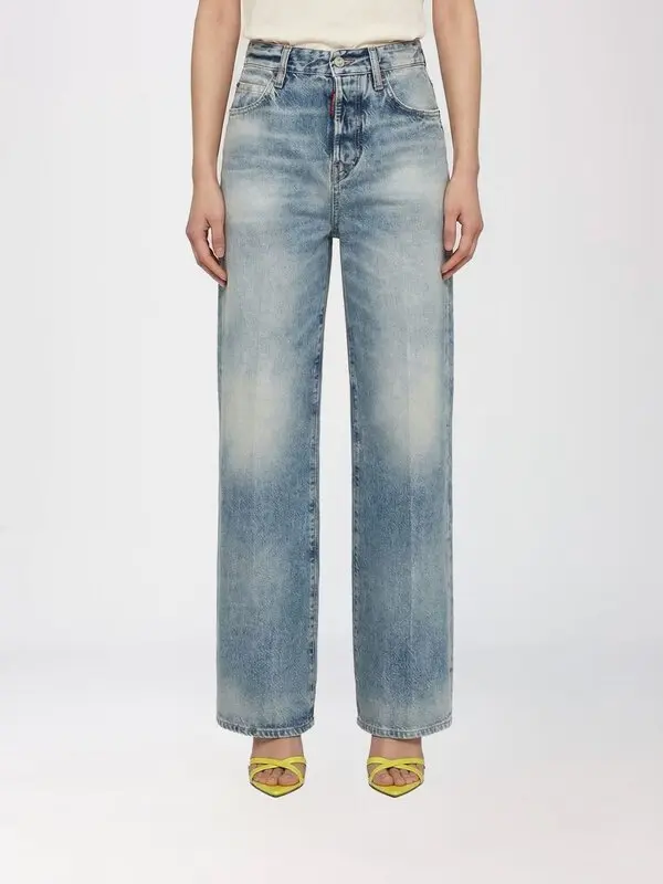 Dsquared2 Cotton Denim Straight Jeans