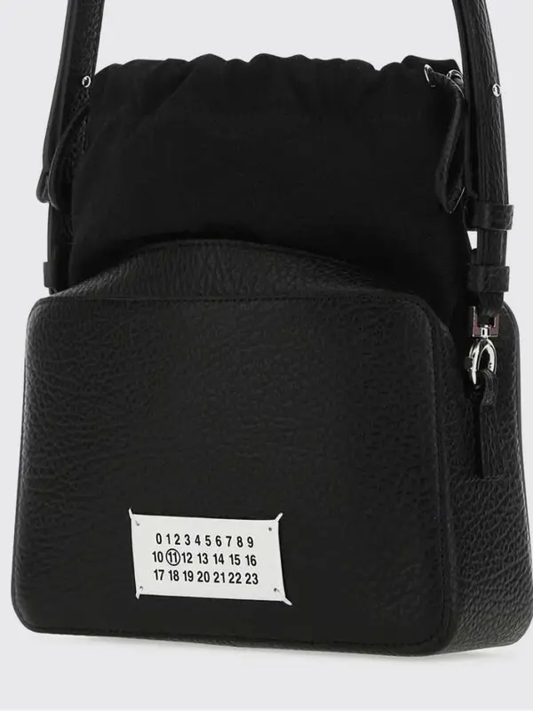 MAISON MARGIELA 5ac Bucket Bag In Grained Leather And Canvas