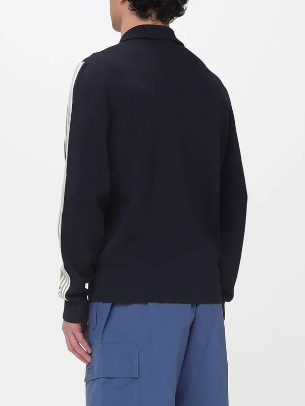AUTRY Viscose Knit Polo Cardigan With Stripes