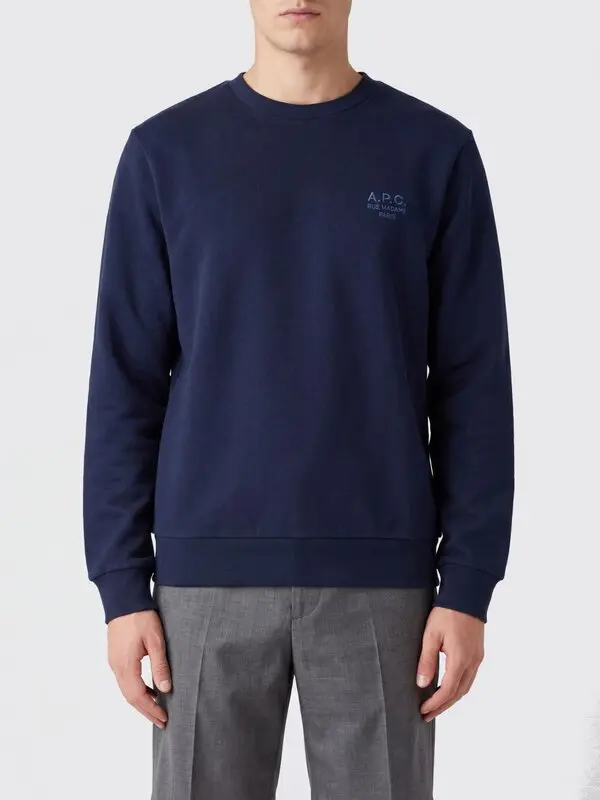 A.p.c. Tone-on-tone Logo Cotton Crewneck Sweatshirt