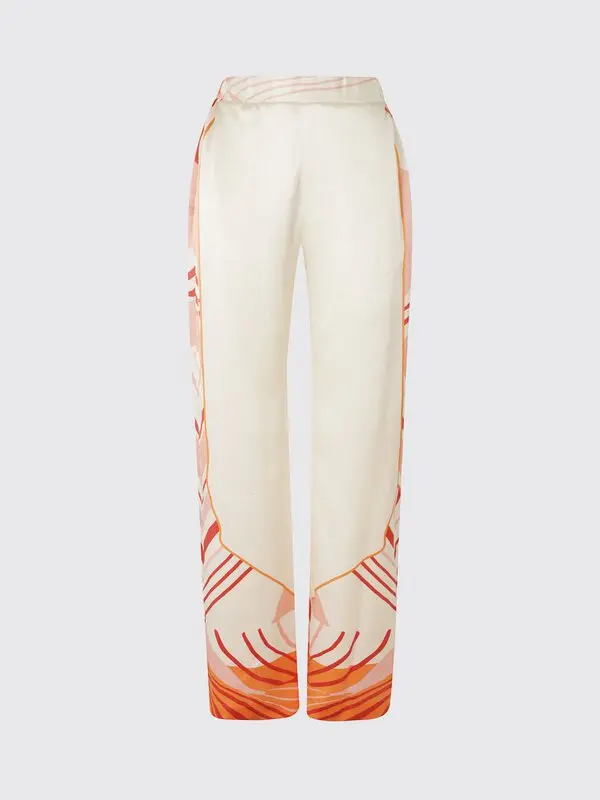 Raquel Diniz Printed Silk Palazzo Trousers