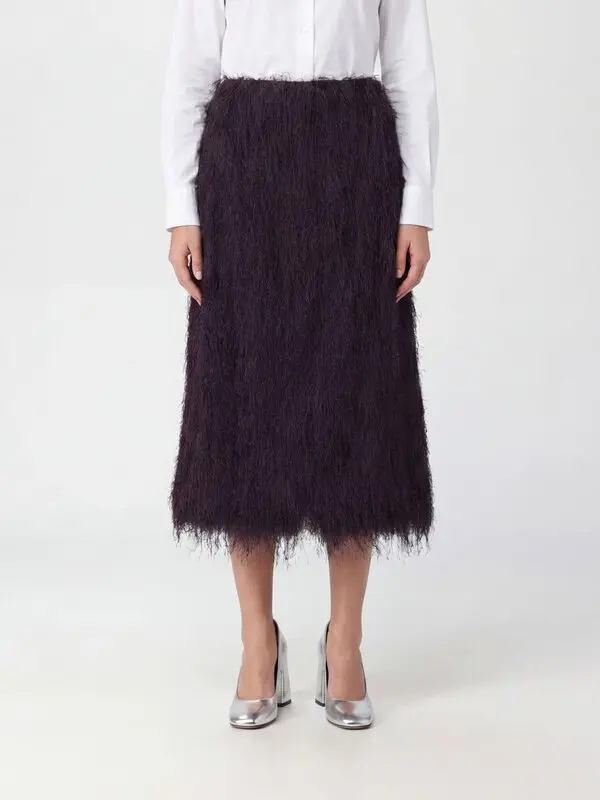 Dries Van Noten Fringed Midi Skirt - Violet