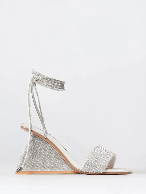 TWENTY FOURHAITCH Lezira Rhinestone Fabric Wedge Sandal