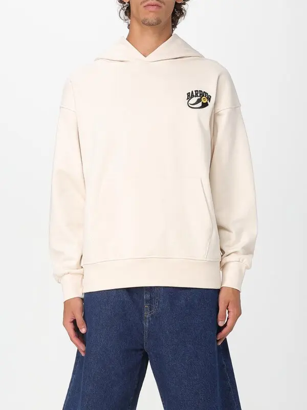 BARROW Crewneck Sweatshirt With Graphic Detail - Beige