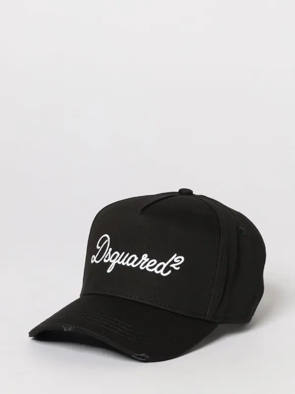 Dsquared2 Tone-on-tone Embroidered Logo Cotton Baseball Cap - Black