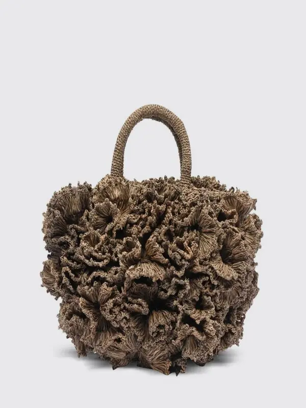 IBELIV Coral Raffia Handbag - Brown