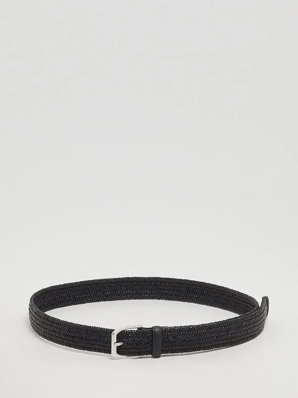 Orciani Wide Braided Leather Belt - Blue