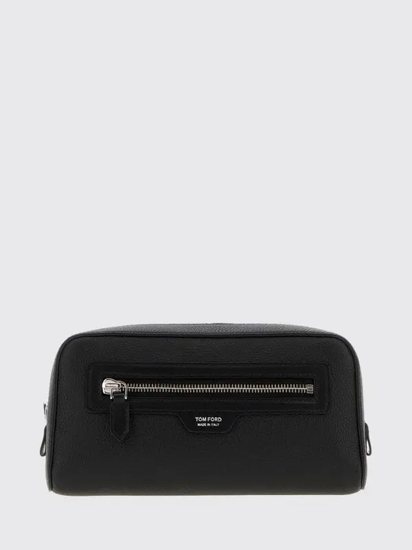 TOM FORD Calf Leather Beauty Case With Laminated Logo And Zip Closure