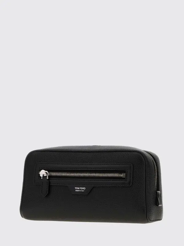 TOM FORD Calf Leather Beauty Case With Laminated Logo And Zip Closure
