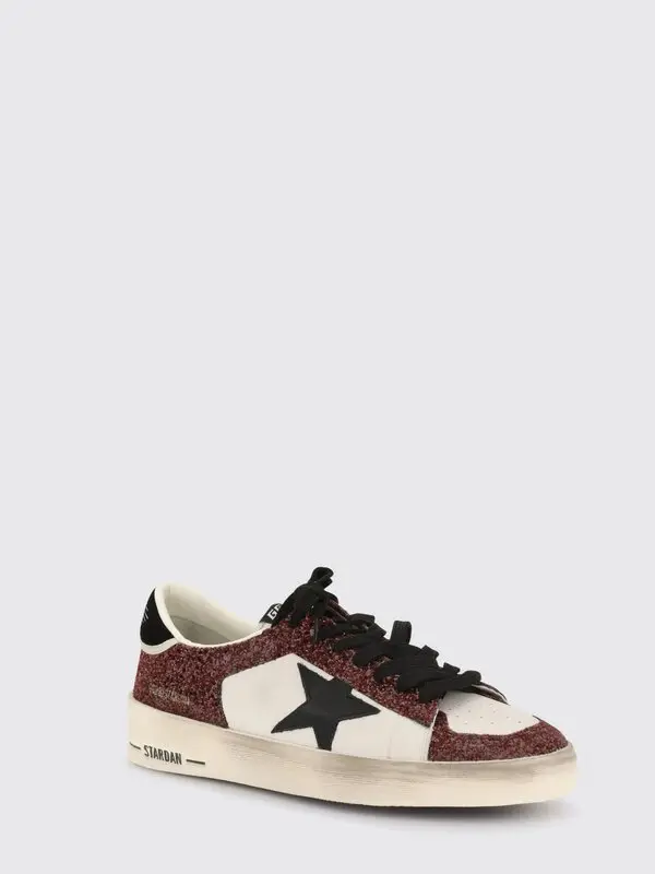 GOLDEN GOOSE Stardan Calfskin Leather Sneakers With Glitter