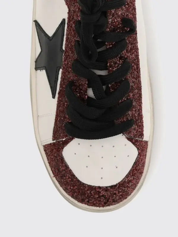 GOLDEN GOOSE Stardan Calfskin Leather Sneakers With Glitter