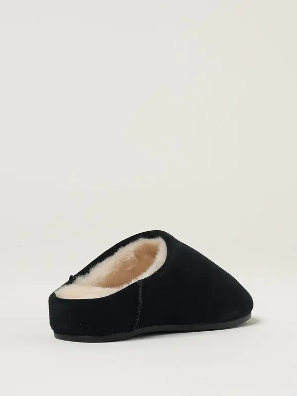 UGG Elea Suede Sabot Mules With Wool Interior - Black