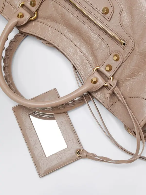 Balenciaga Le City Arena Lambskin Leather Bag - Beige