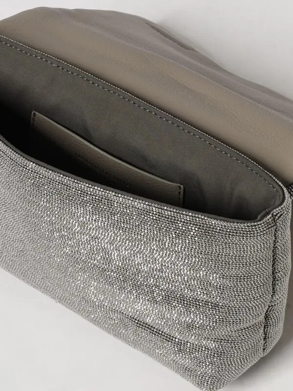Brunello Cucinelli Leather Pouch With All Over Monile