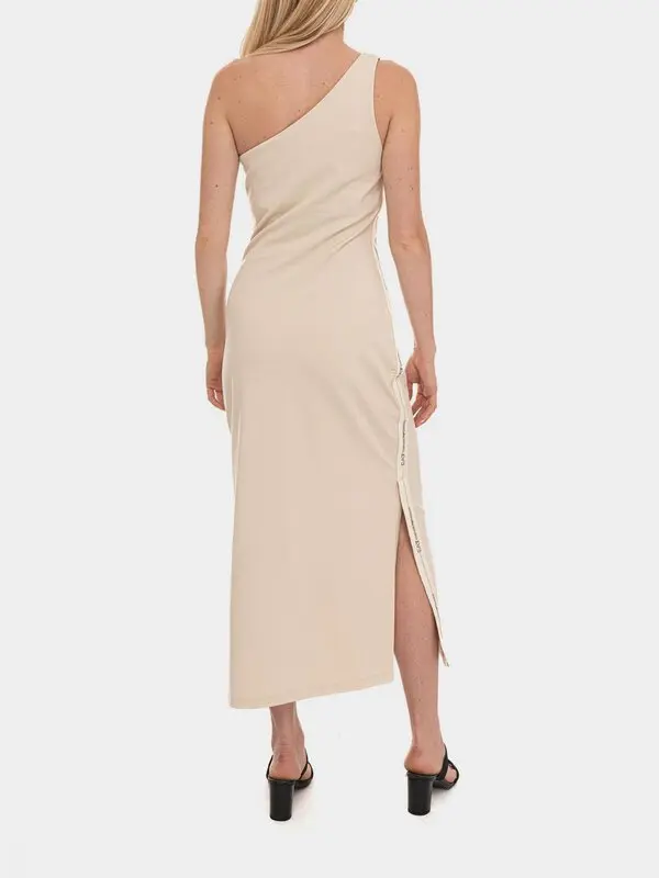 EA7 One Shoulder Midi Dress - Beige