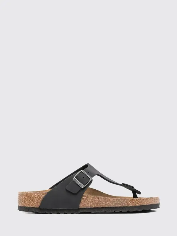 BIRKENSTOCK Gizeh Oiled Leather Sandal - Black