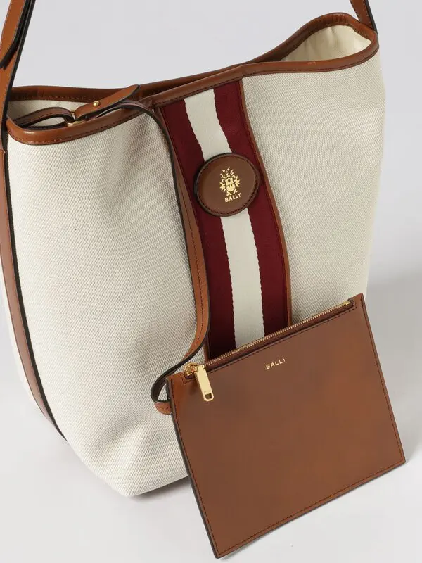 Bally Cotton Blend And Leather Bucket Bag
