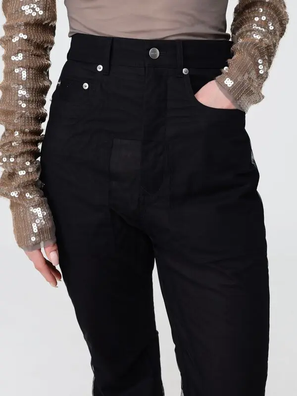 Rick Owens Flared Cotton And Tulle Trousers - Black